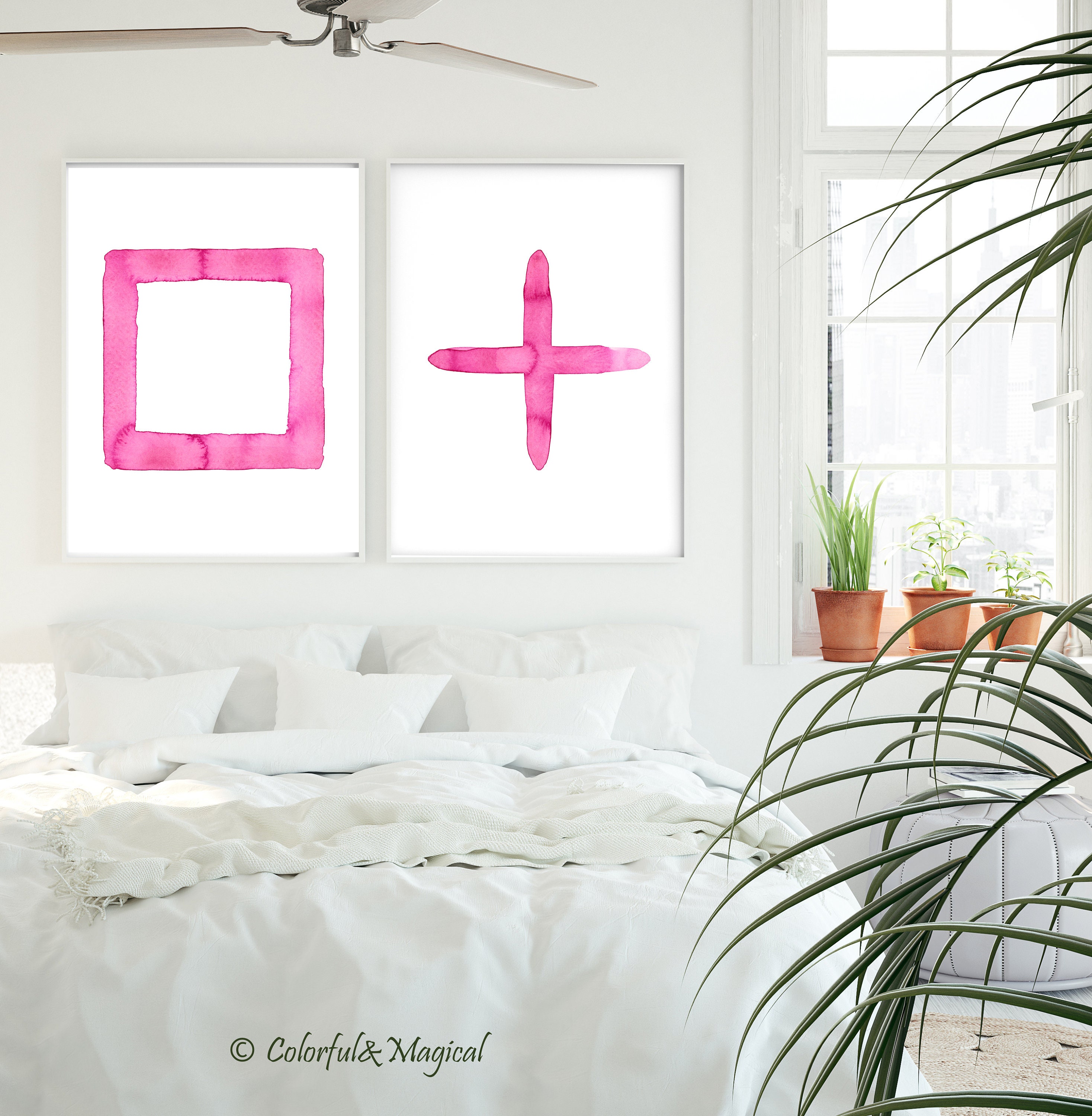Pink Square Symbol Print Square Printable Wall Decor Nursery - Etsy