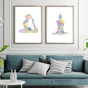 Yoga Pose Watercolor Printable Art, Large Poster, Instant Print, Yoga ...