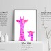 Pink Giraffe Print, Nursery Animals Prints, Pink Giraffe Girl, Kids ...