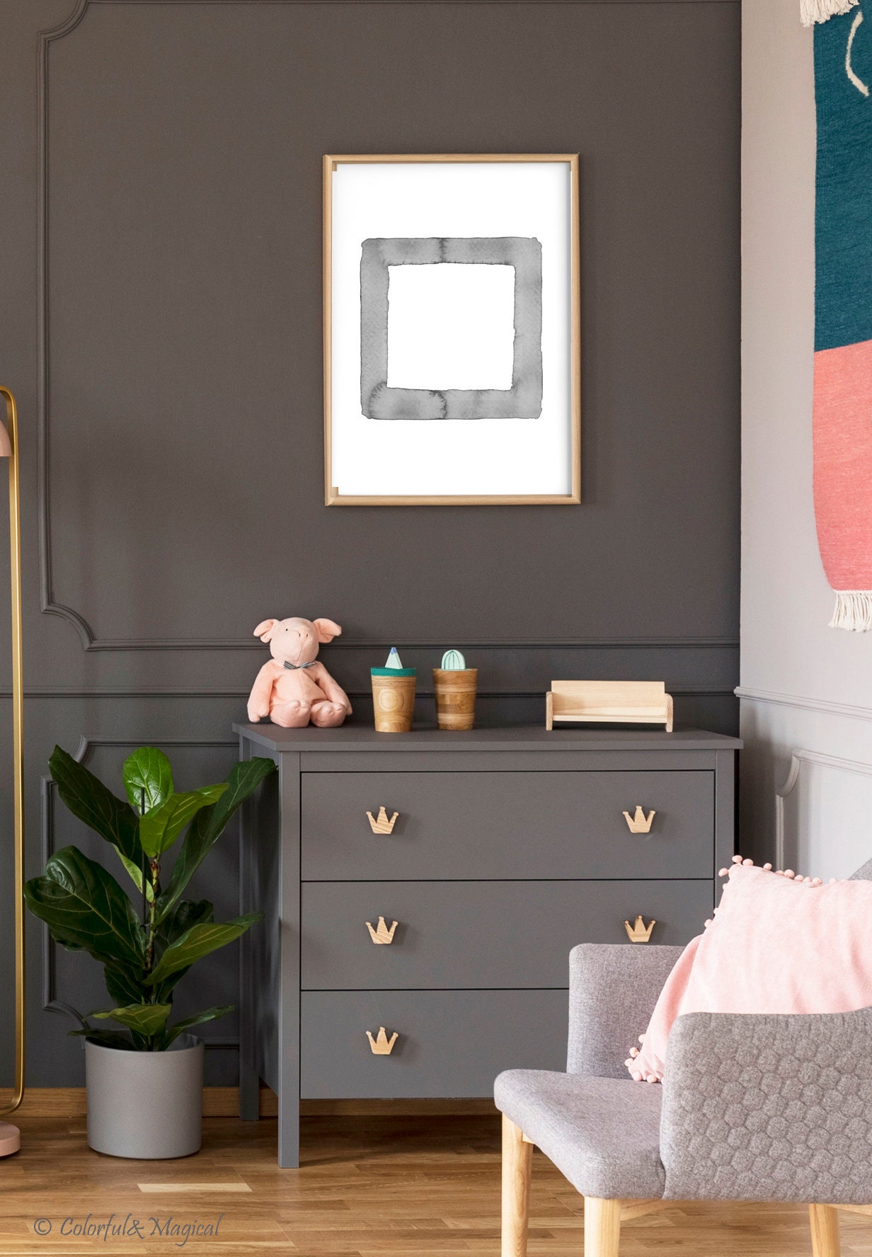 Black and White Square Symbol Print Square Printable Wall - Etsy