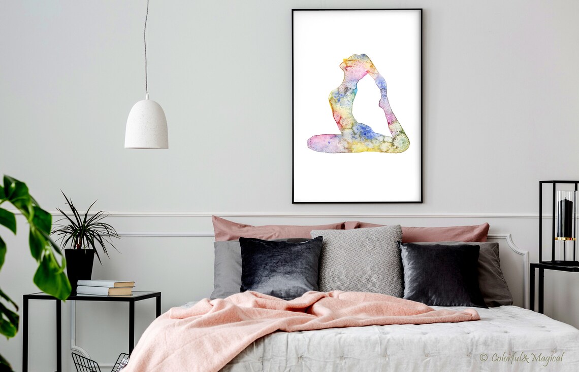 Yoga Pose Watercolor Printable Art, Large Poster, Instant Print, Yoga ...