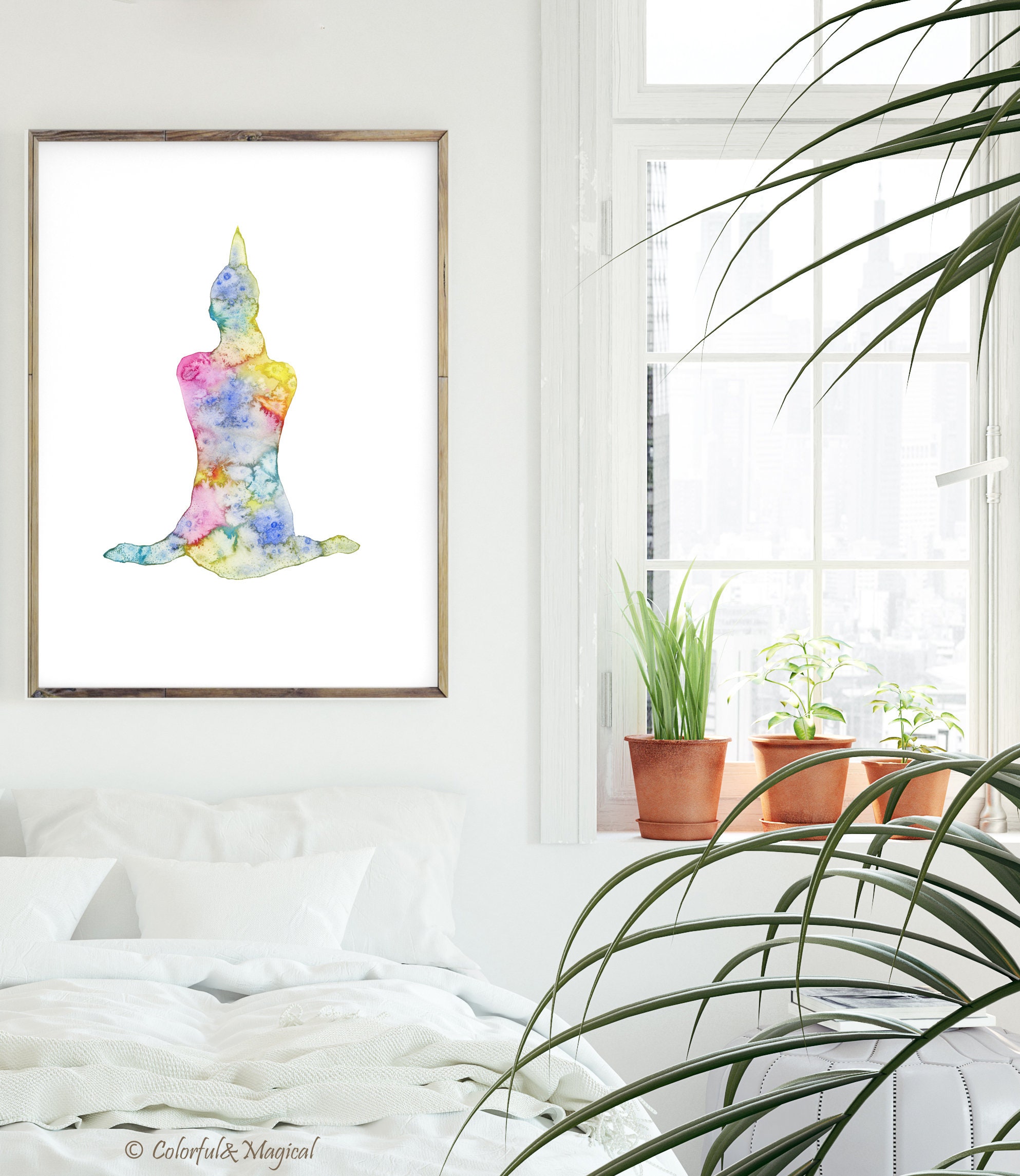 Yoga Pose Watercolor Printable Poster, Yoga Llustration, Printable Wall ...