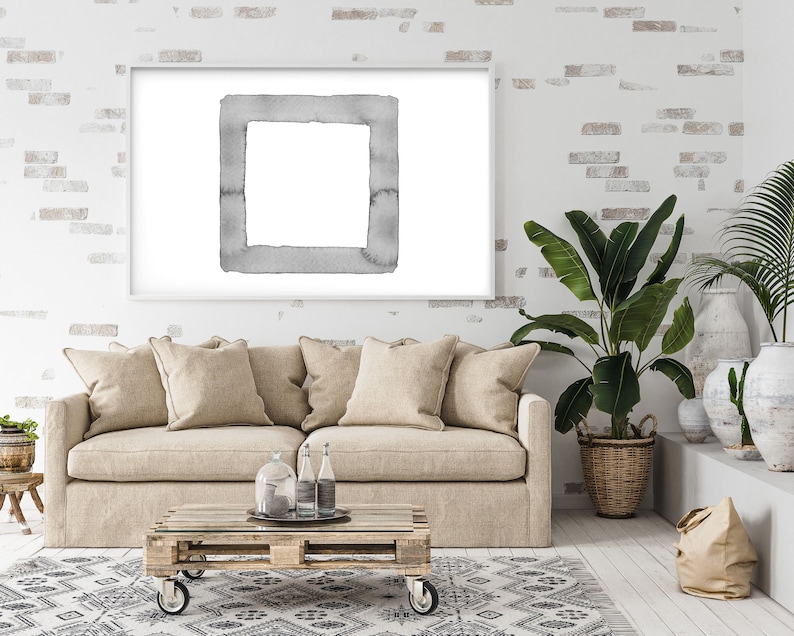 Black and White Square Symbol Print Square Printable Wall - Etsy