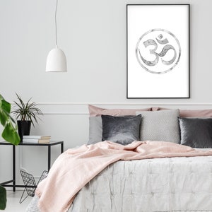 Ohm Black and White Symbol Print, Yoga Lifestyle, Aum Sound, Om ...