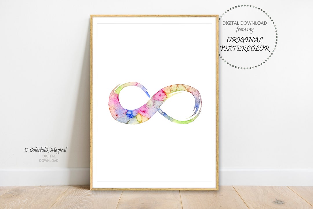 Infinity Symbol, Watercolor Art Print, Wedding Gift, Feng Shui, Modern ...