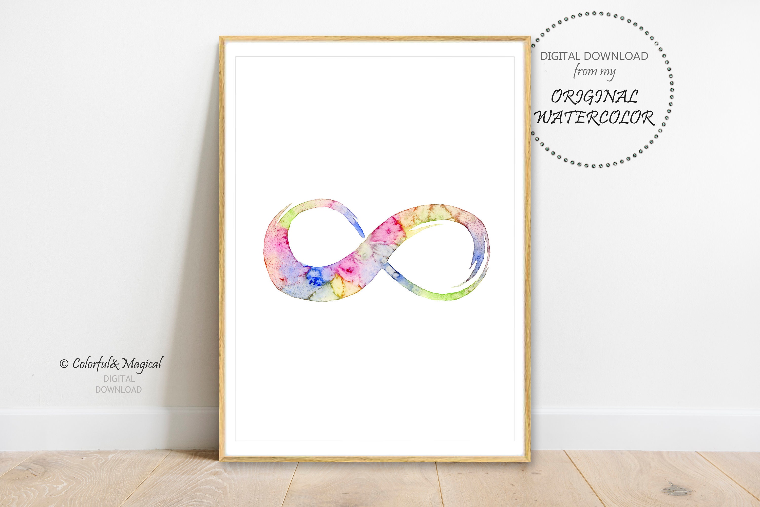 Infinity Symbol Watercolor Art Print Wedding Gift Feng - Etsy