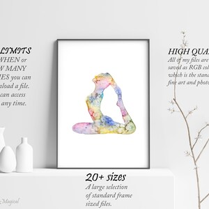 Yoga Pose Watercolor Printable Art, Large Poster, Instant Print, Yoga ...