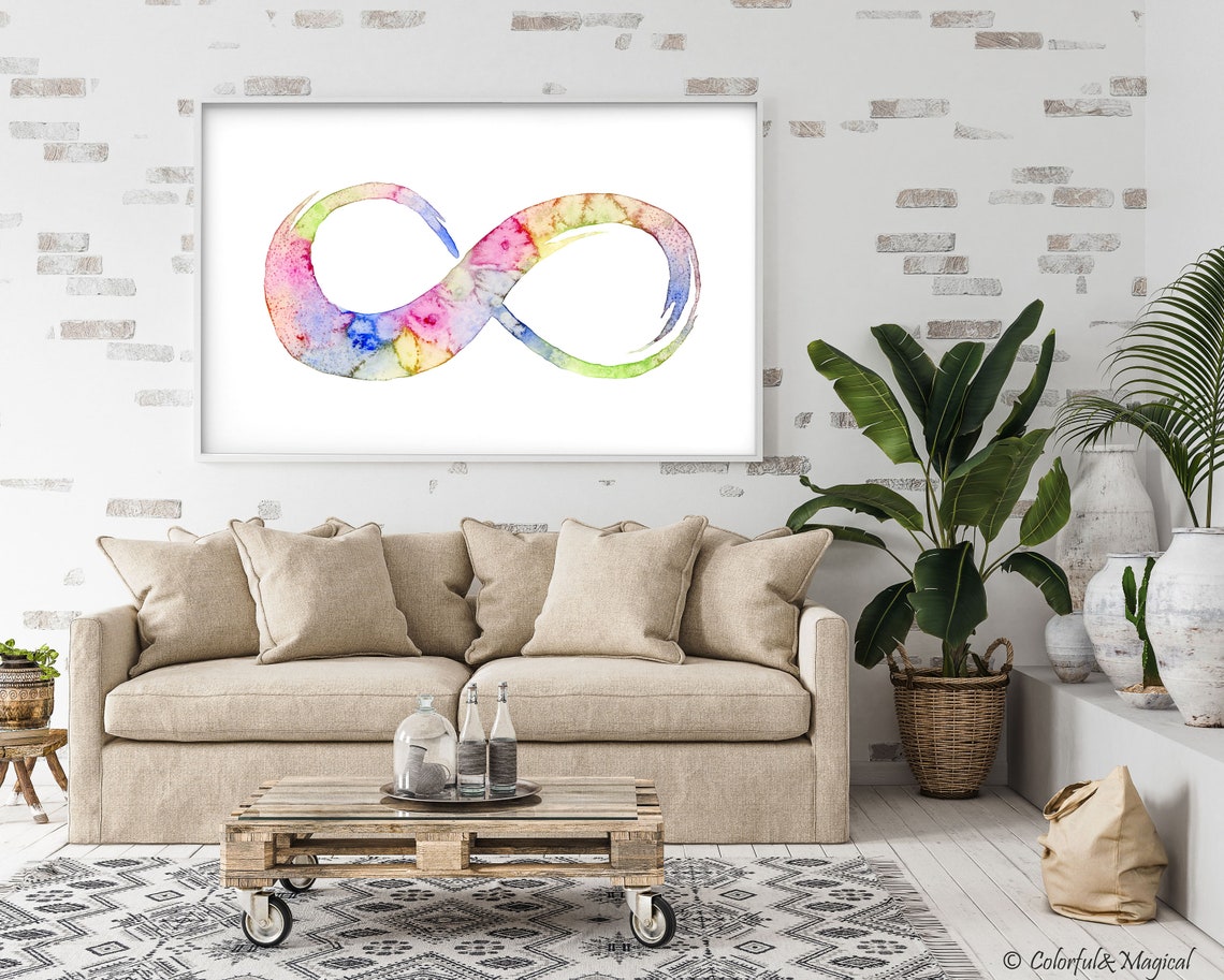 Infinity Symbol Watercolor Art Print Wedding Gift Feng - Etsy