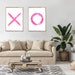 X and O Print Set Pink Nursery Decor Pink Watercolor Wall - Etsy