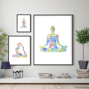 Yoga Pose Watercolor Printable Art, Large Poster, Instant Print, Yoga ...