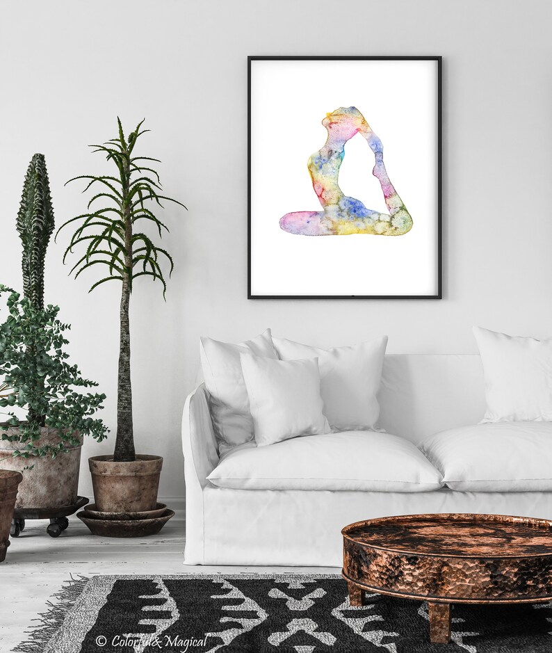 Yoga Pose Watercolor Printable Art, Large Poster, Instant Print, Yoga ...