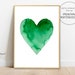 Green Heart Printable Poster, Home Wall Decor, Nursery Decor, Heart ...