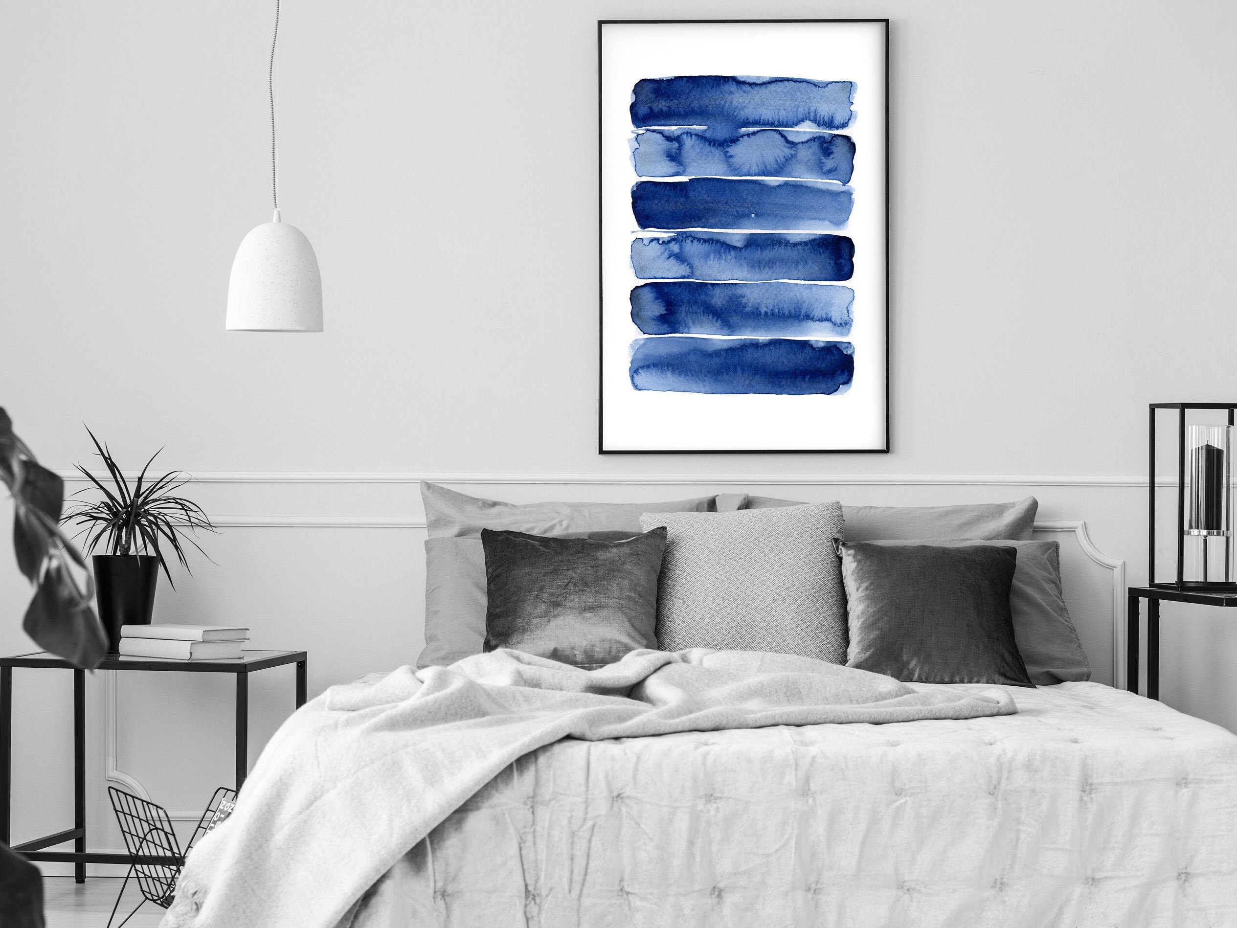 Abstract Print Watercolour Wall Art Indigo Printable Home | Etsy