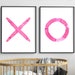 X and O Print Set Pink Nursery Decor Pink Watercolor Wall - Etsy