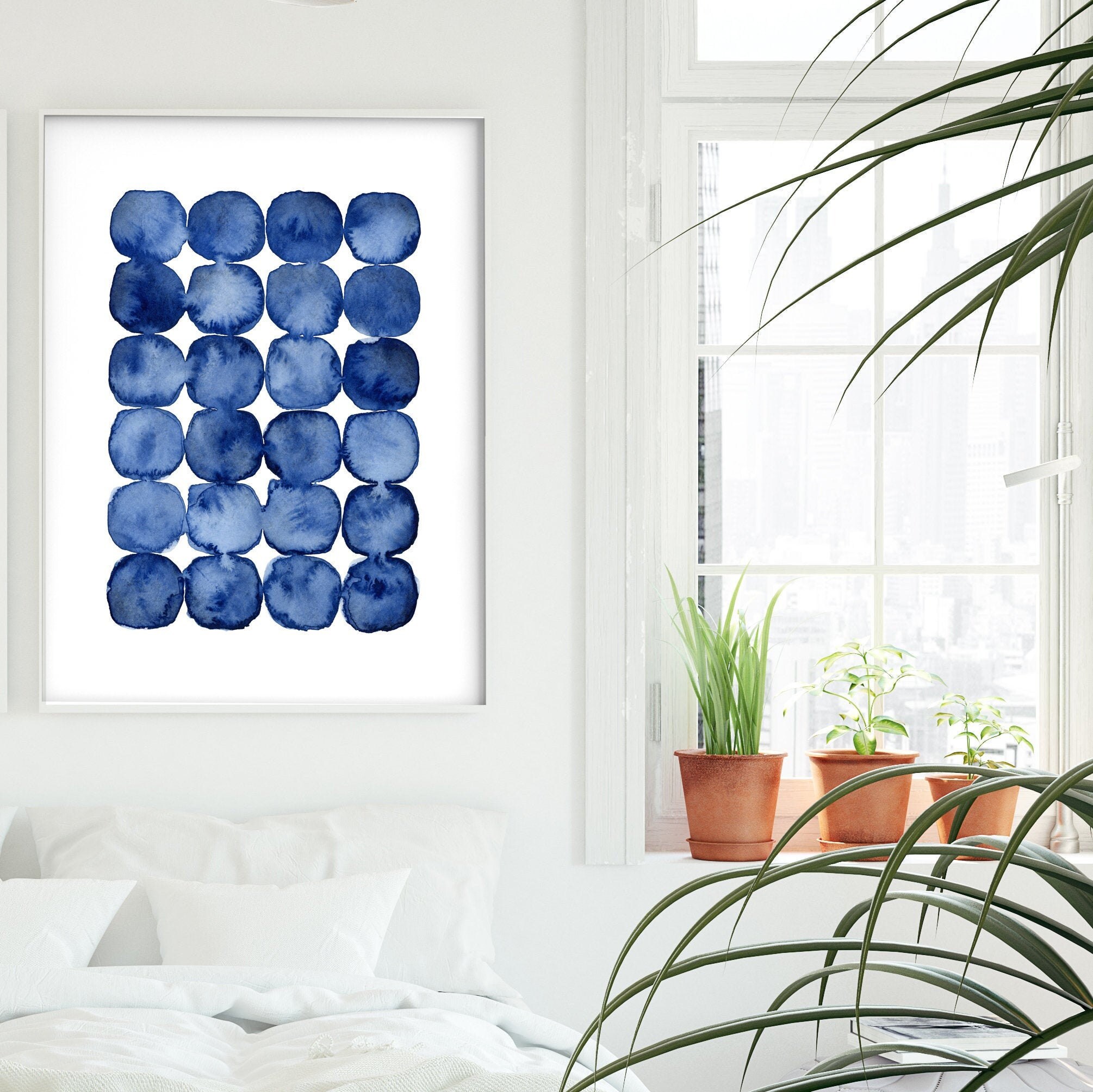 Blue Abstract Print, Watercolor Printable Wall Art, Abstract Home Decor ...