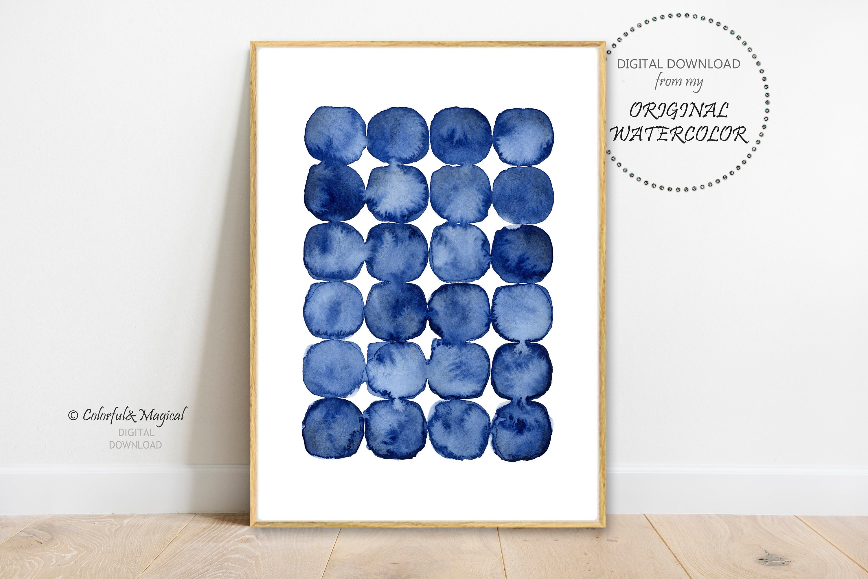 Blue Abstract Print, Watercolor Printable Wall Art, Abstract Home Decor ...