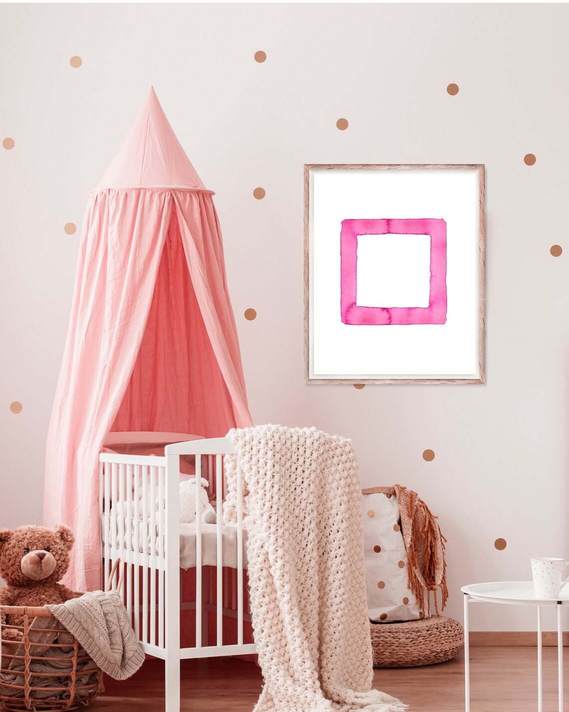 Pink Square Symbol Print Square Printable Wall Decor Nursery - Etsy