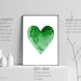 Green Heart Printable Poster, Home Wall Decor, Nursery Decor, Heart ...