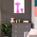 Pink Giraffe Print, Nursery Animals Prints, Pink Giraffe Girl, Kids ...