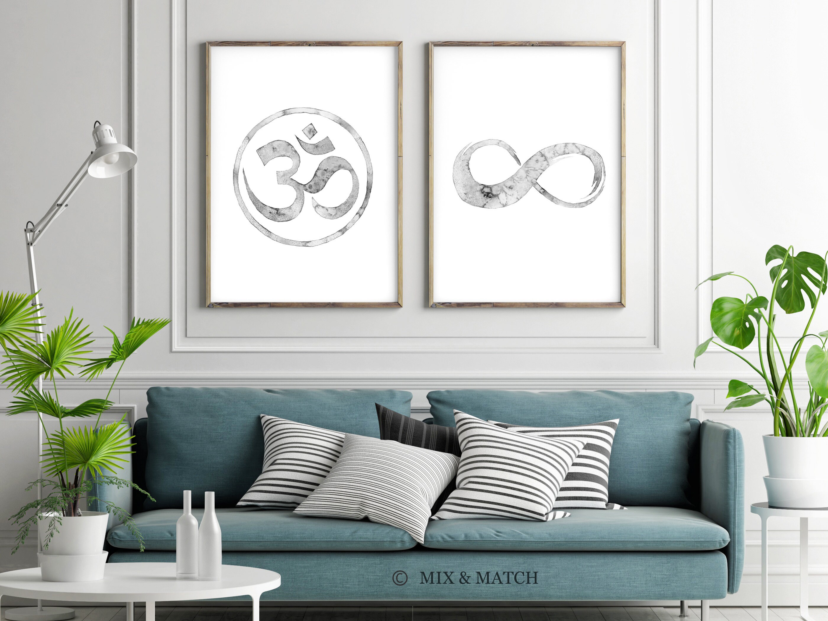 Black and White Infinity Symbol, Instant Print, Black and White Wall ...