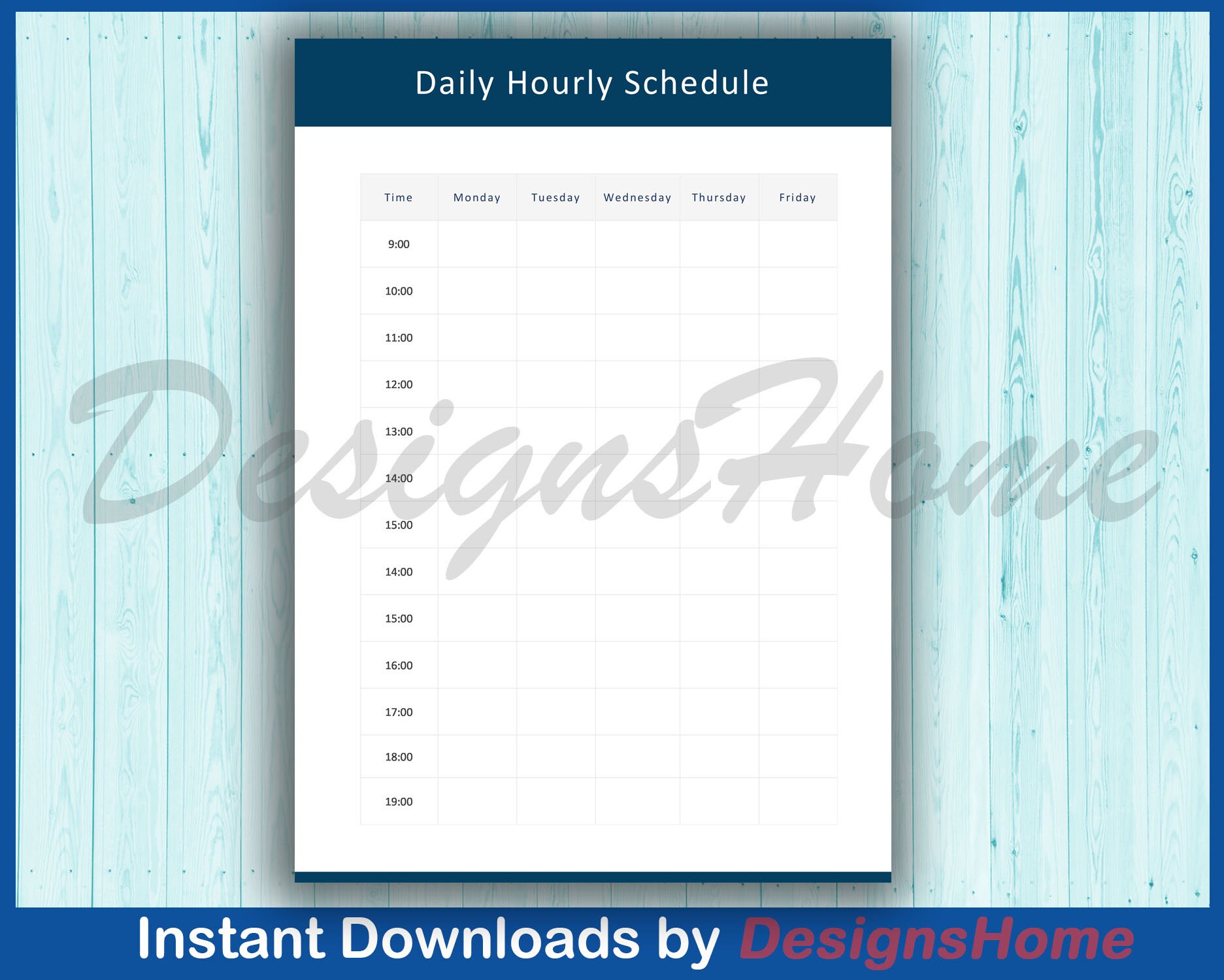 Home School Hourly Schedule Template PDF/MS Word Printable Colorful - Etsy