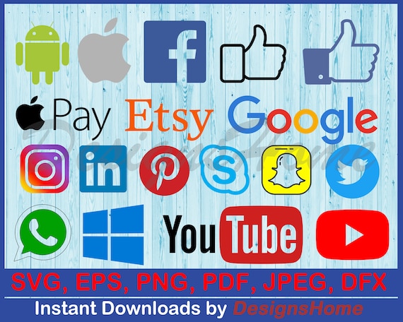 Social Media Icons Social Media SVG Social Network Svg Cut - Etsy