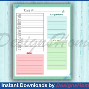 Home School Daily Planner for Kids - PDF - Printable - Colorful - Etsy