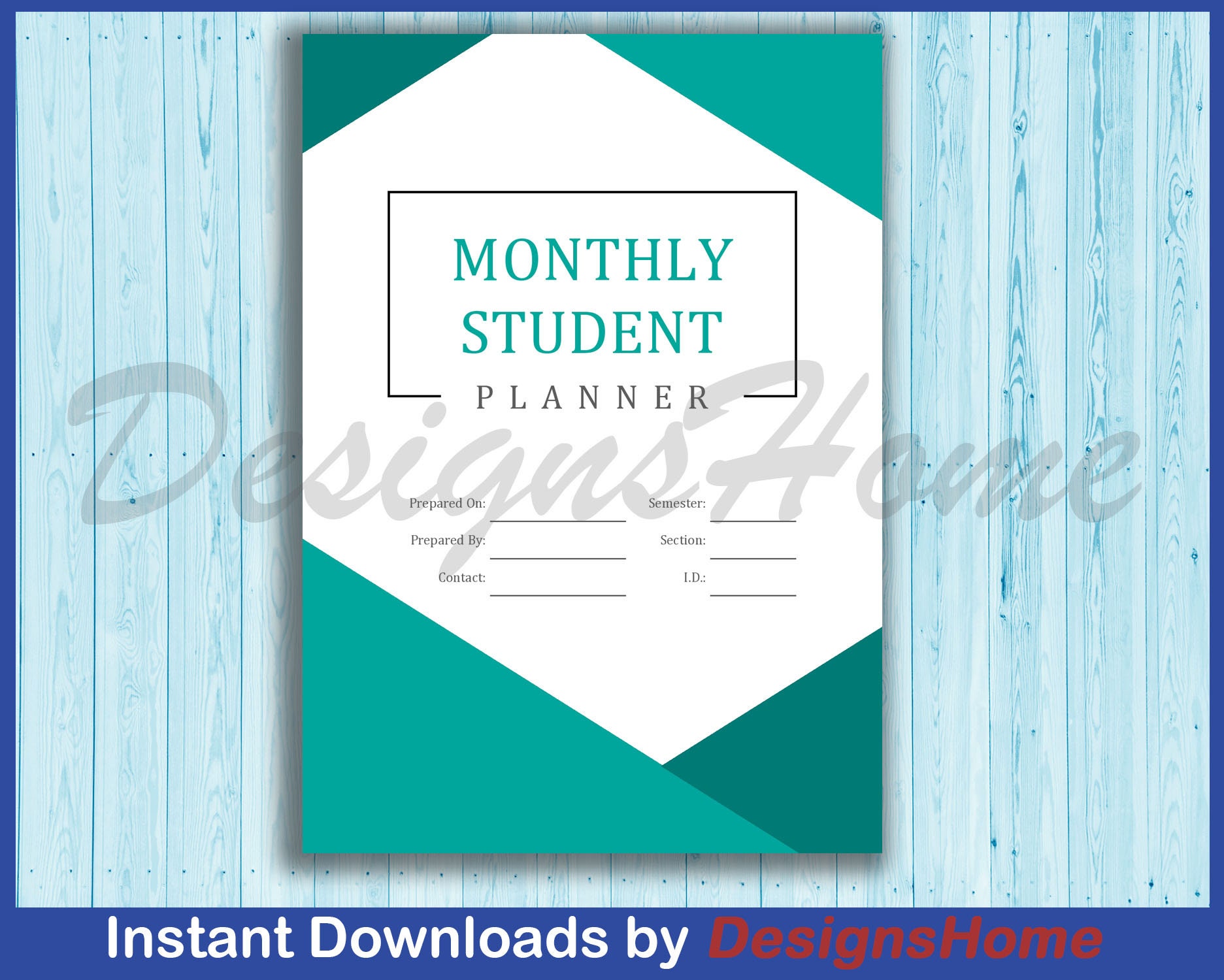 Monthly Student Planner for Students MS Word Editable - Etsy