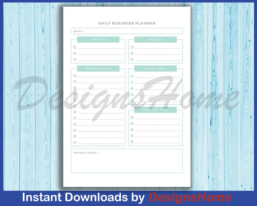 Professional Daily Business Planner | PDF | Fillable | Save Able ...
