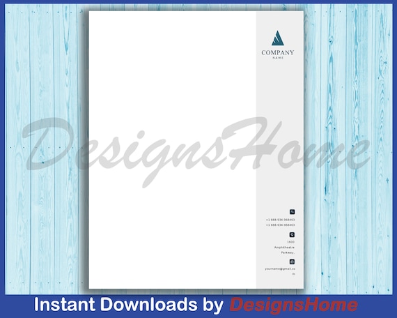 Professional Business Letterhead Template With FREE Matching - Etsy