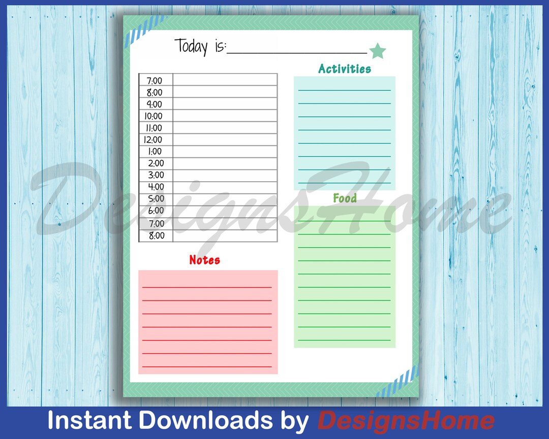 NEW!!! Home School Daily Planner for Kids - PDF - Printable - Colorful ...
