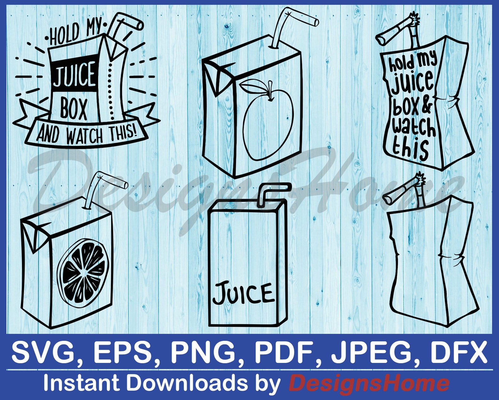 Juice Box, Apple Juice Box, Cut Files, 6 Designs | Instant Download ...