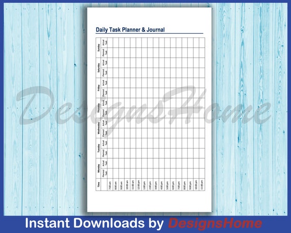 Daily Task Planner PDF Printable | Etsy