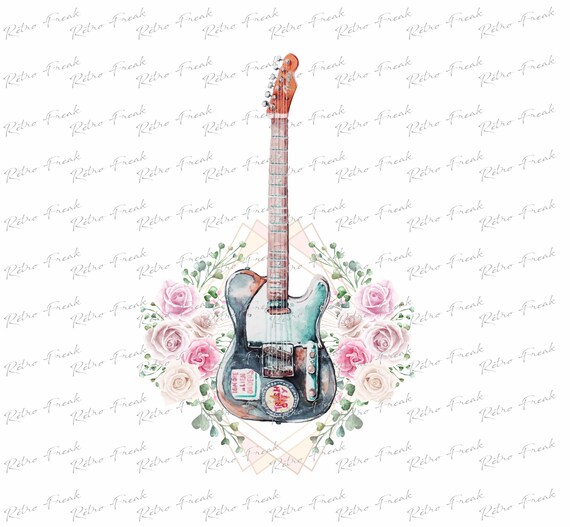 Guitar Drawing With Roses