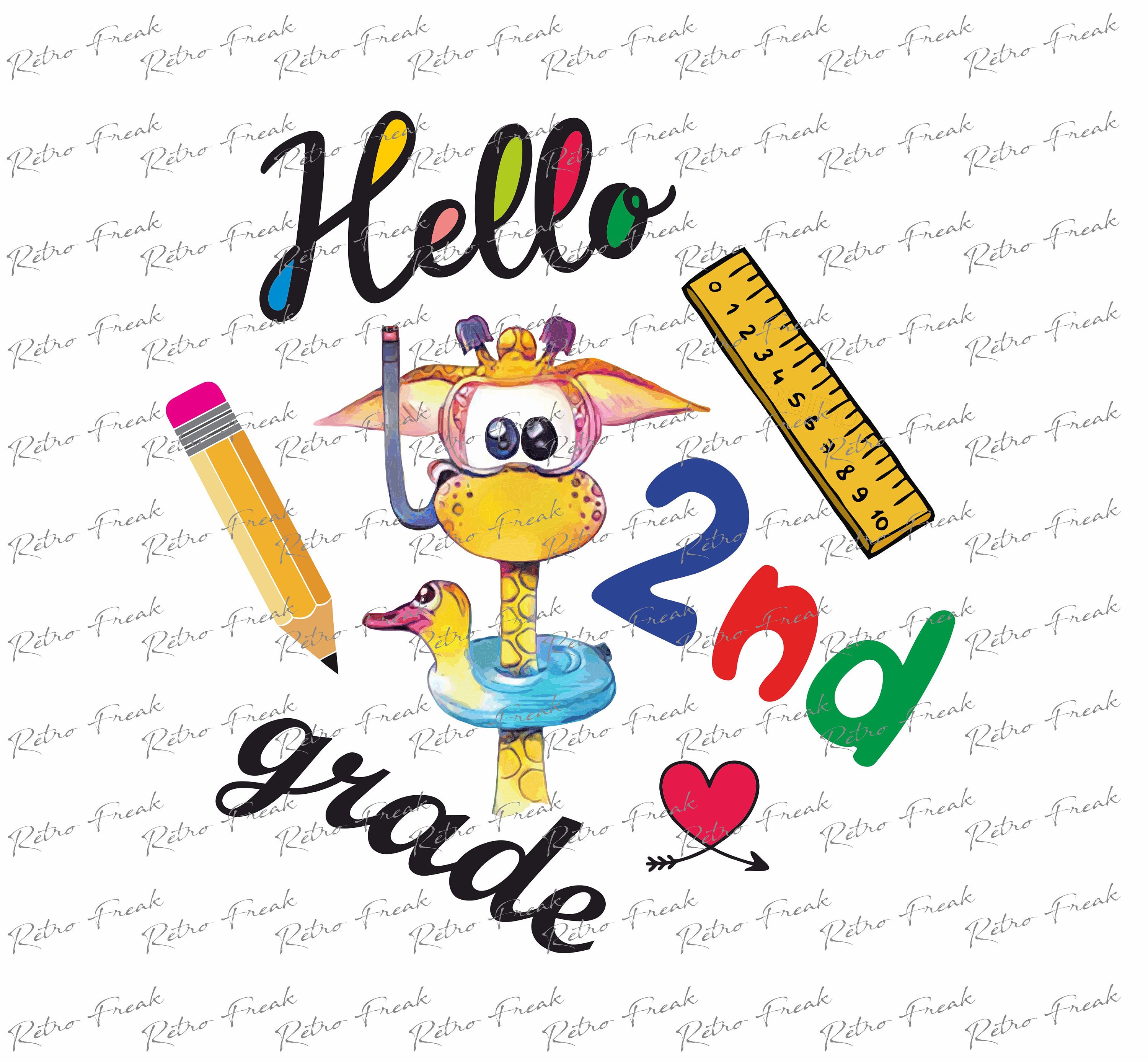 Hello second grade PNG files Back to school shirt design | Etsy