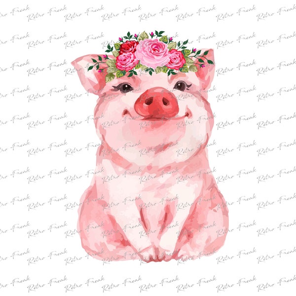 Pig Watercolor - Etsy