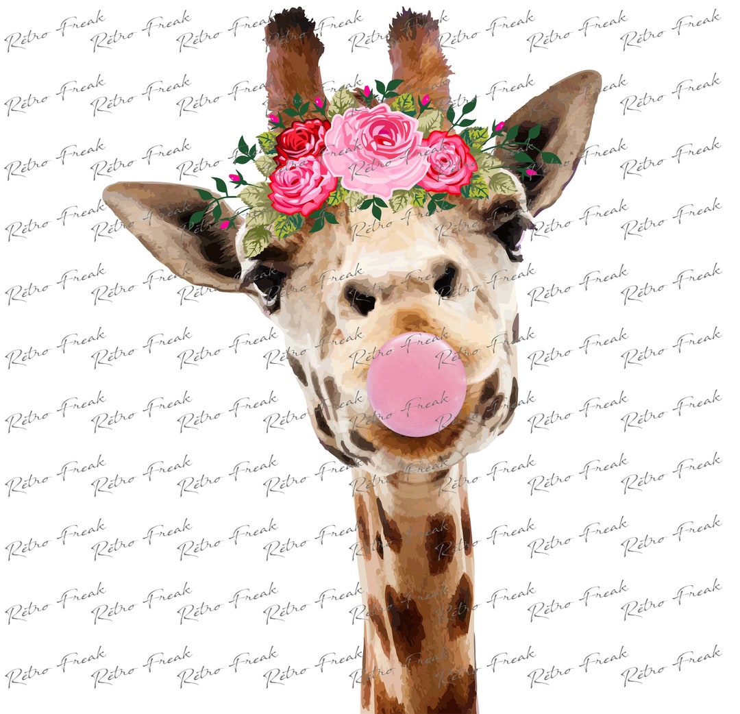 Sublimation Designs Giraffe With Flowers Download PNG Sublimation ...