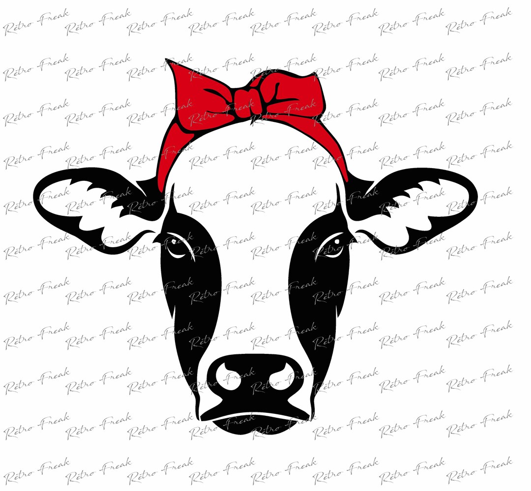 Cow Svg Png Cow Head Whit Bandana Svg Sublimation Designs Heifer Svg ...