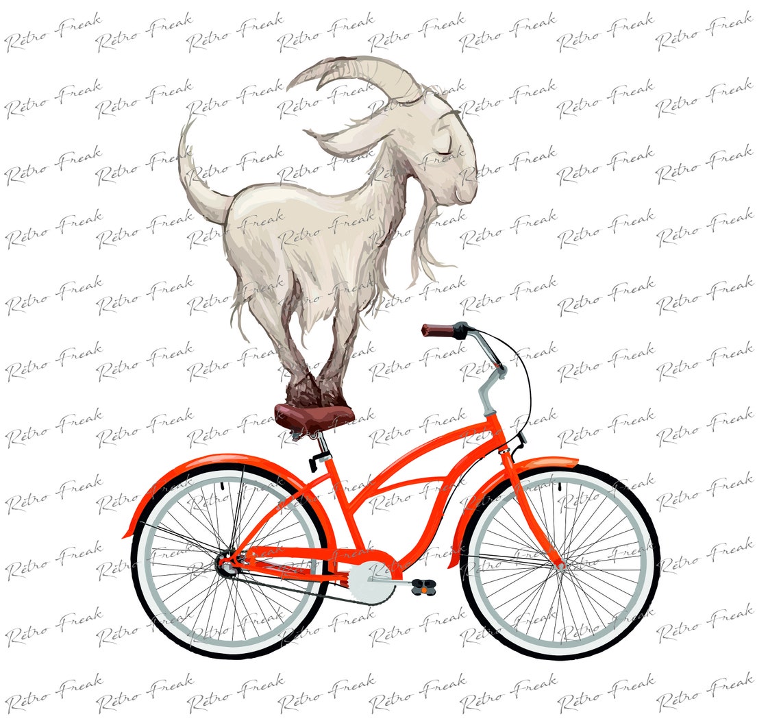 Goat on Bicycle Clipart Bicycle Watercolor Sublimation Designs - Etsy