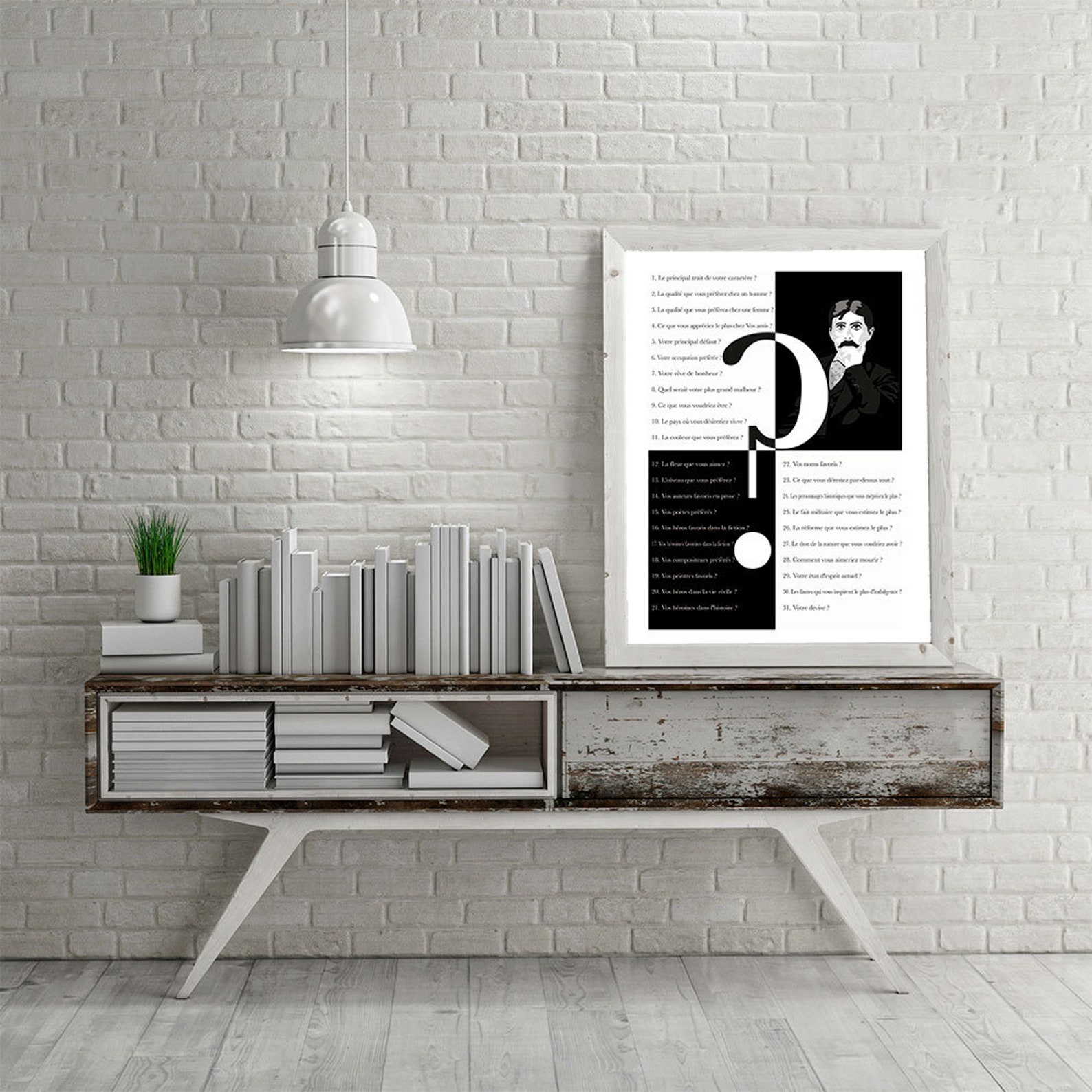Poster Illustration Questionnaire by Marcel Proust - Poster Literature ...