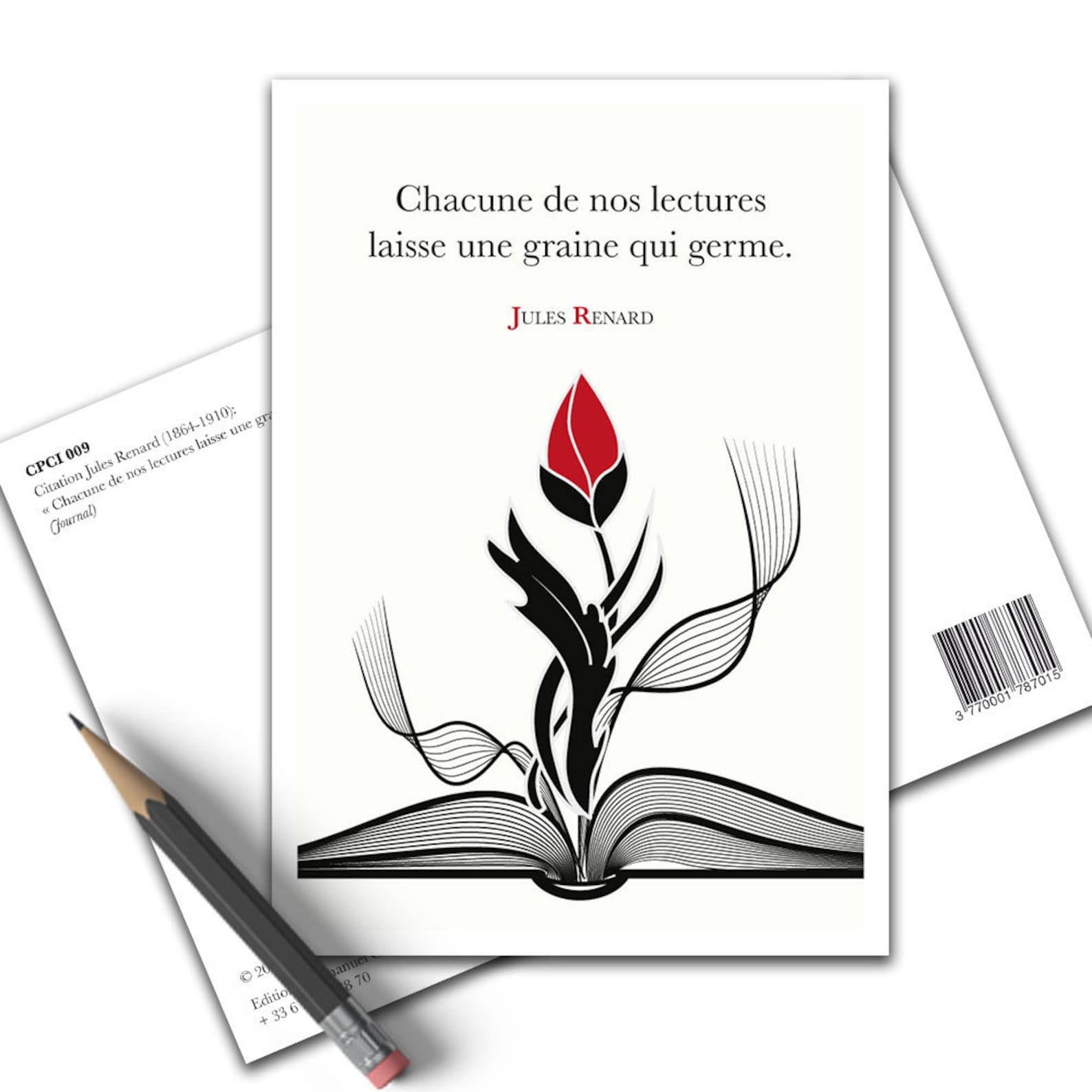 Affiche Citation Jules Renard Chacune de nos lectures laisse une graine ...