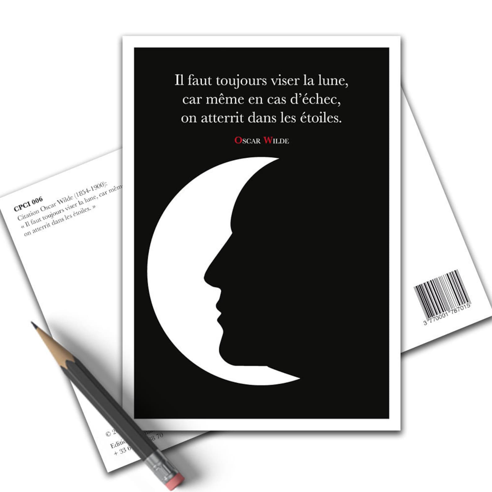 Affiche Citation Oscar Wilde Il faut toujours viser la lune car même en ...