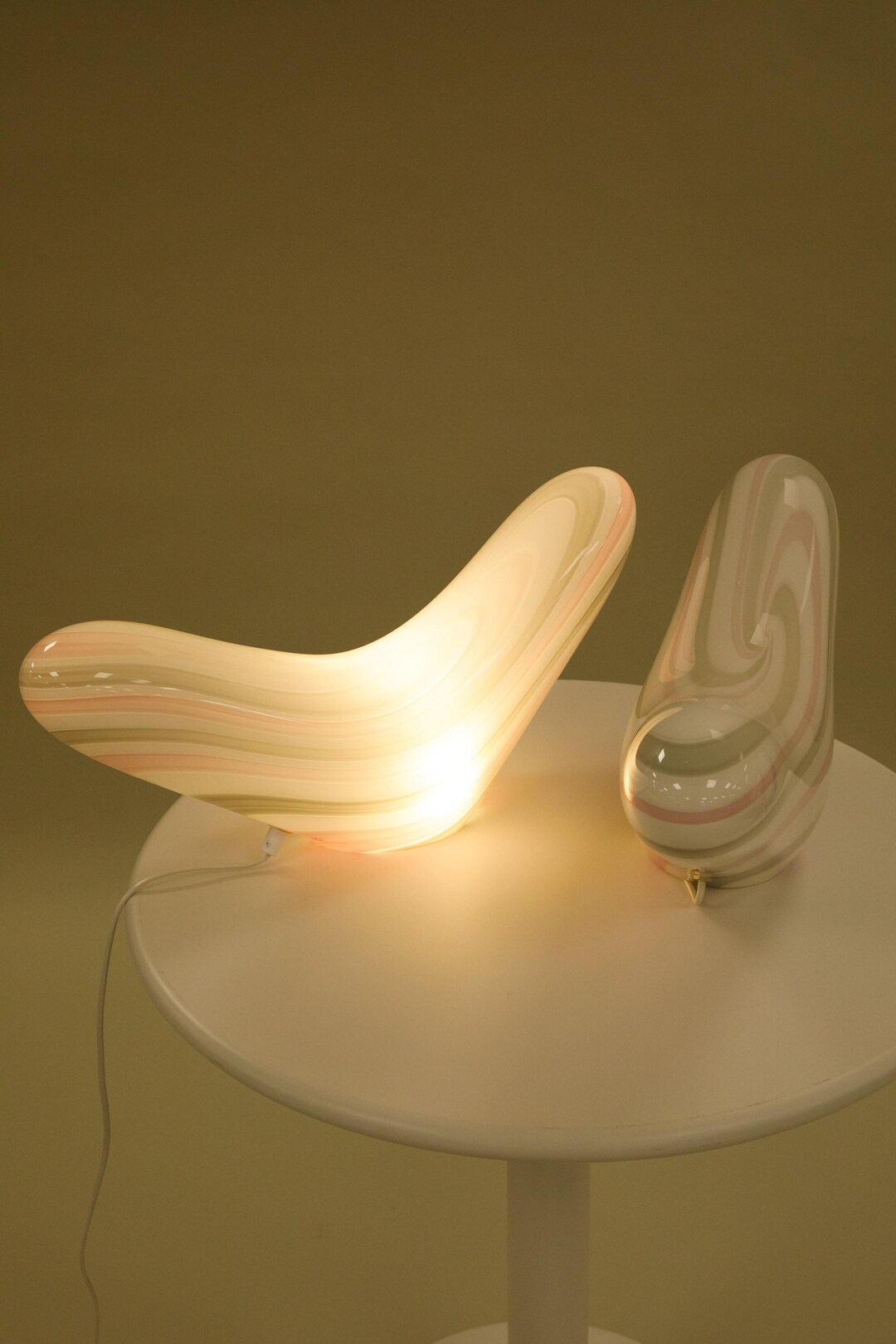 Murano Boomerang Lamps Matching Pair - Etsy