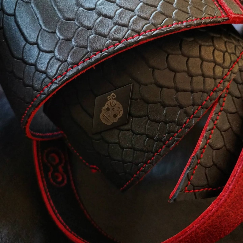 Leather Guitar Strap With Rings - Etsy