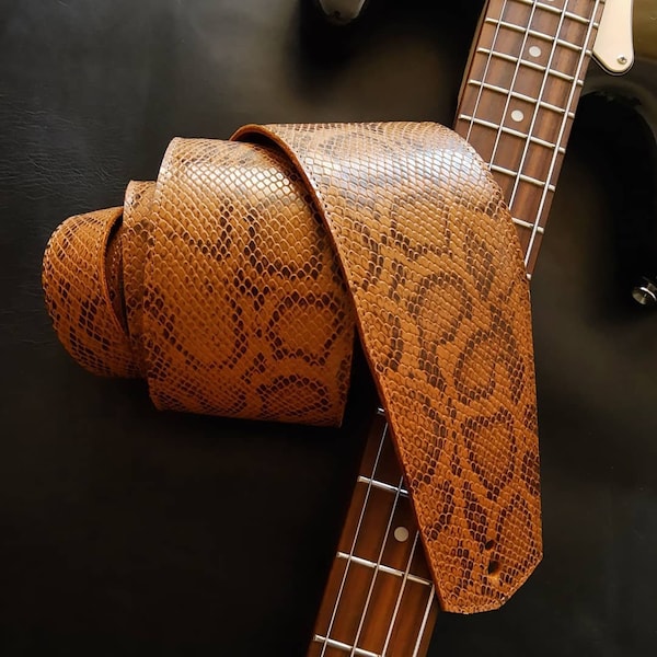 Snake Skin Guitar Strap - Etsy