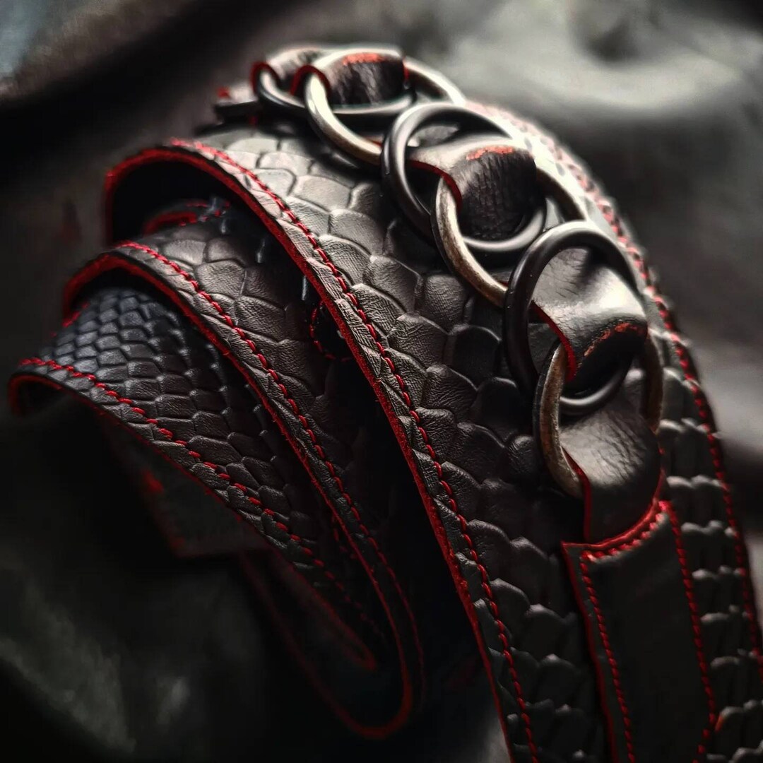 Leather Guitar Strap With Rings - Etsy