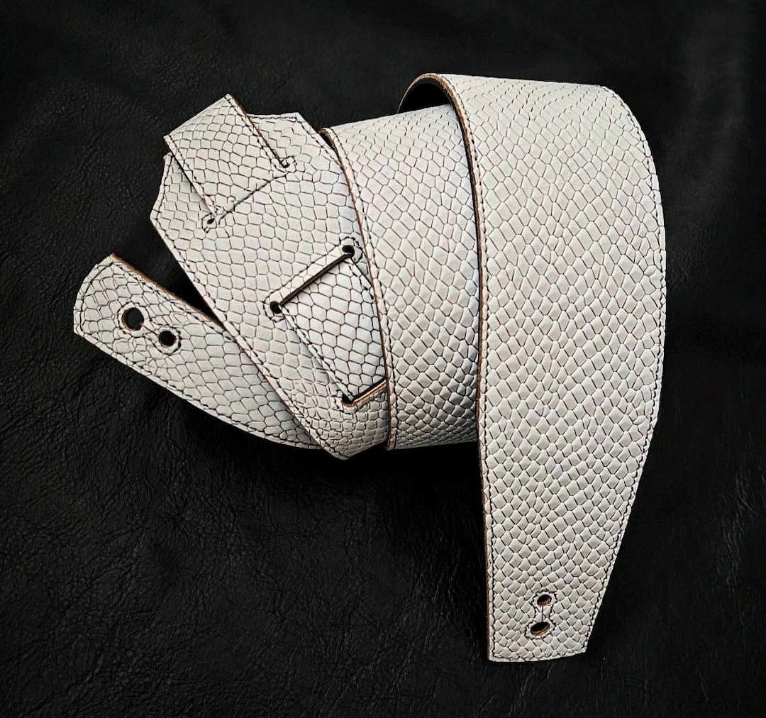 Genuine Leather Guitar Strap With Snake Texture - Etsy
