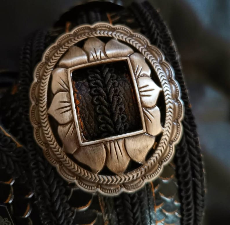 Black Snake Leather Conchos Guitar Strap - Etsy