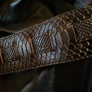 Black Snake Leather Conchos Guitar Strap - Etsy
