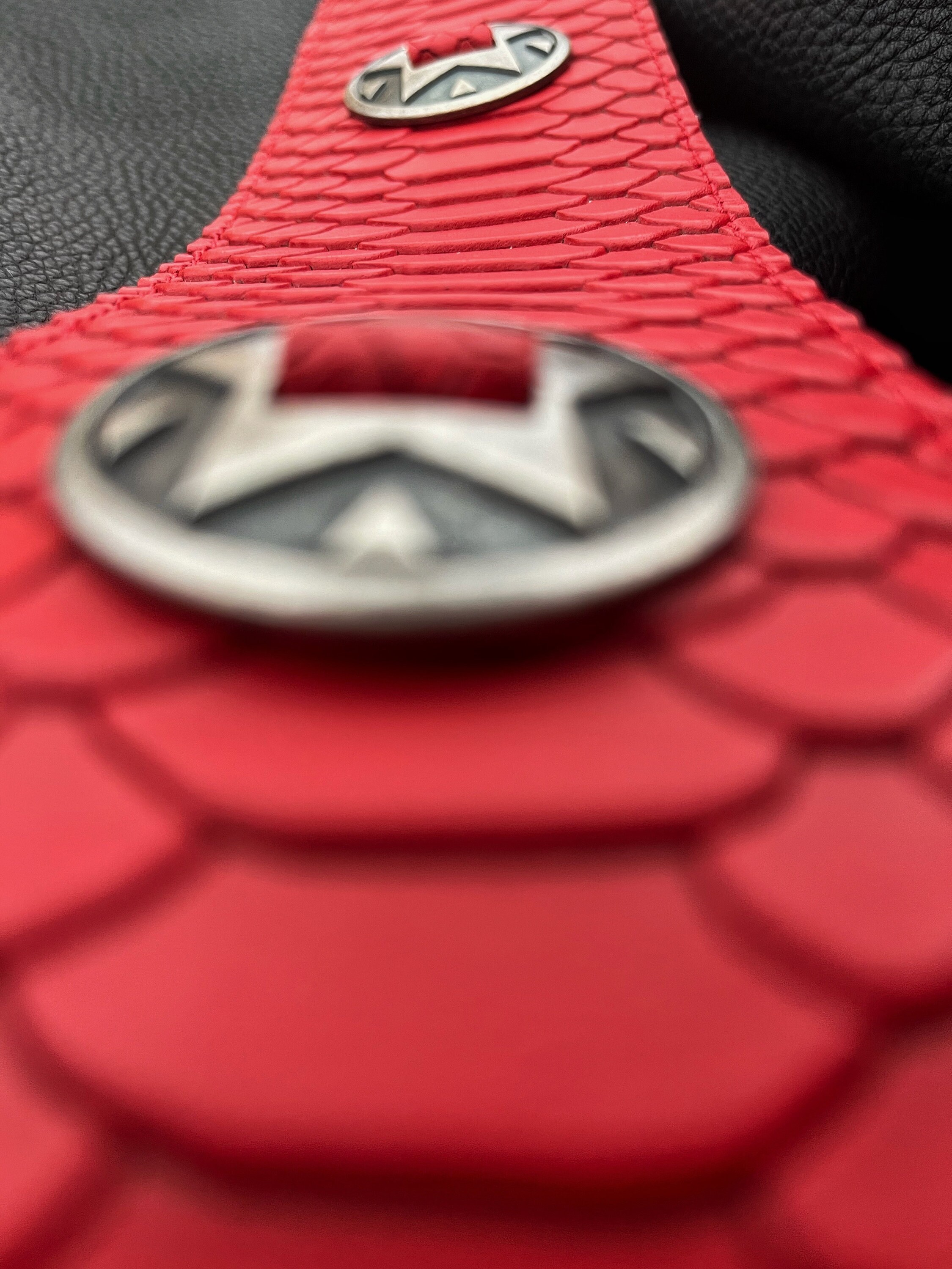 Red Snake Leather Guitar Strap, With Star Conchos - Etsy